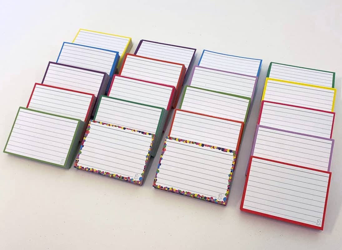 Flashcards pakket kleur 1000 stuks A7- Leitner Flashcards