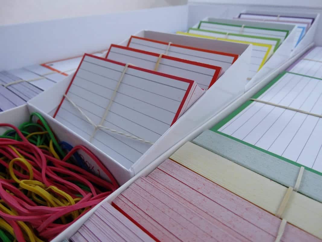 The Box voor flashcards - Het complete Leitner leersysteem en opbergbox