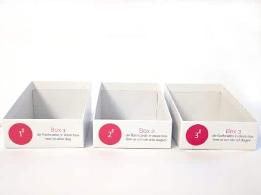 Examenpakket 1000 flashcards + Leitner Boxjes - Leitner systeem