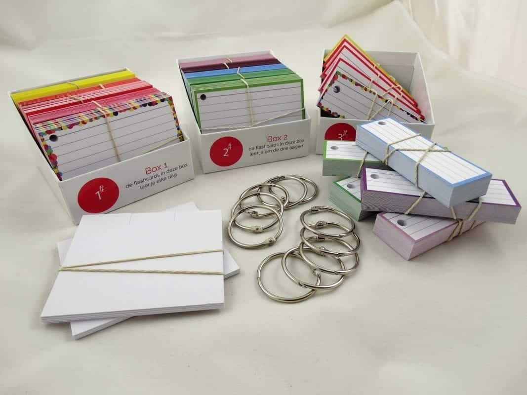 Examenpakket 1000 flashcards + Leitner Boxjes - Leitner systeem