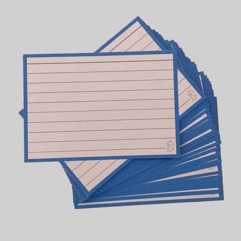Flashcards A7 Blauw Gelinieerd - Leitner® - Systeemkaarten A7 Blauw