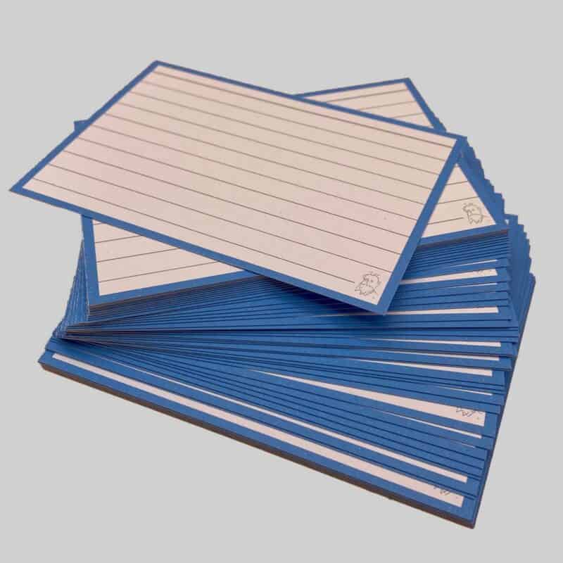 Flashcards A7 Blauw Gelinieerd - Leitner® - Systeemkaarten A7 Blauw